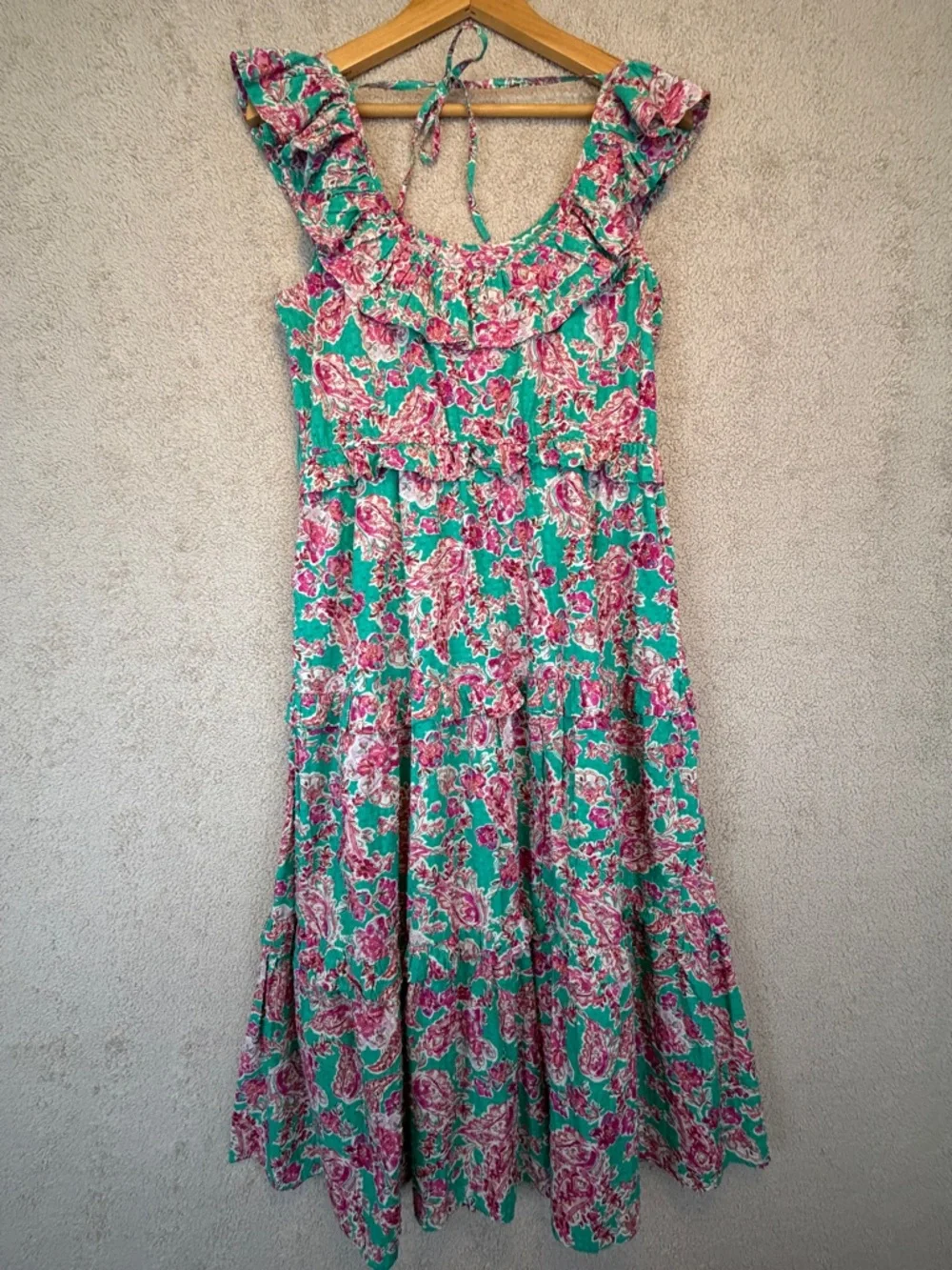J. Crew | Dresses | Jcrew Floral Ruffle Strap Midi Maxi Pocket Dress ...